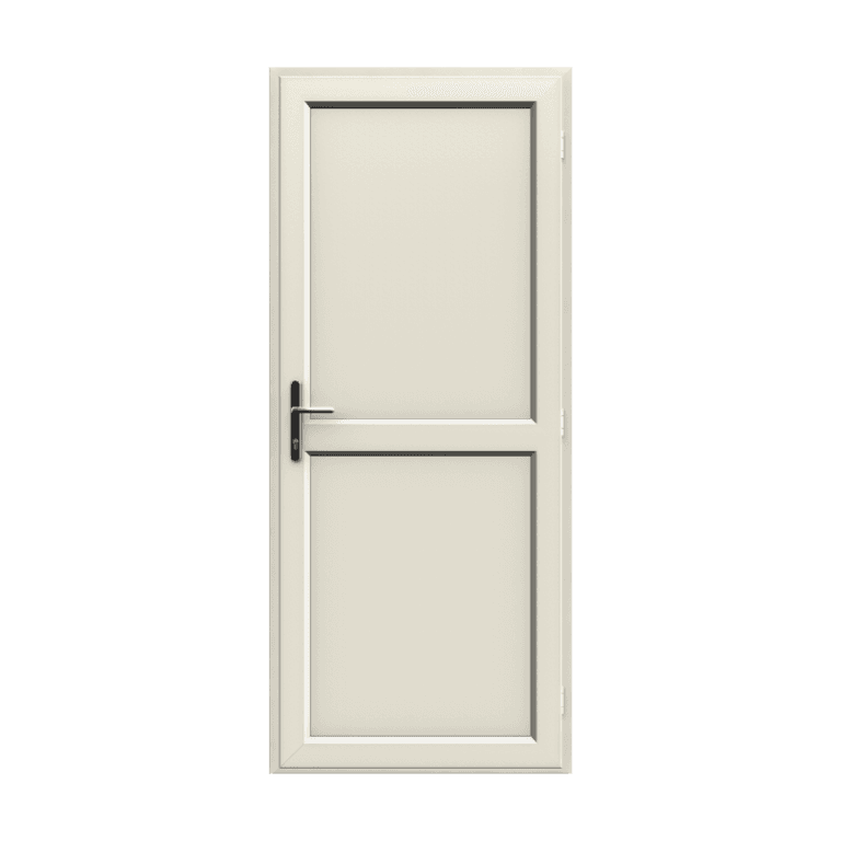 Full Flat Panel uPVC Single Door with Midrail - AWM Glass