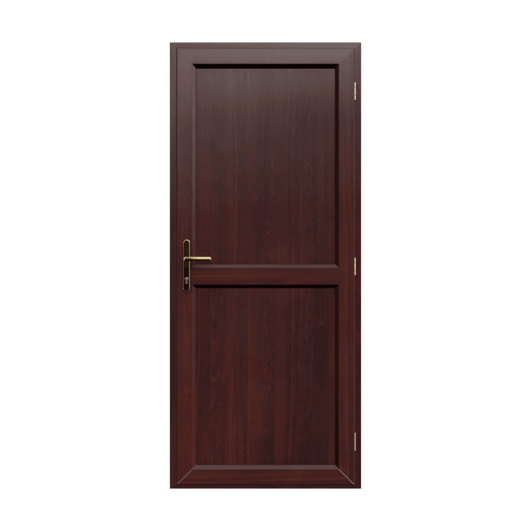 Full Flat Panel uPVC Single Door with Midrail - AWM Glass