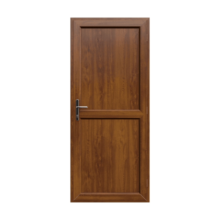 Full Flat Panel uPVC Single Door with Midrail - AWM Glass