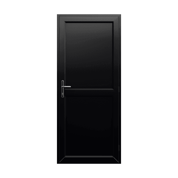 Full Flat Panel uPVC Single Door with Midrail - AWM Glass