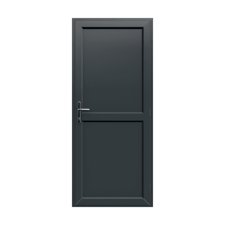 Full Flat Panel uPVC Single Door with Midrail - AWM Glass