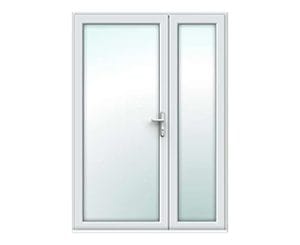 Offset White French Doors - Made to Measure - AWM Glass