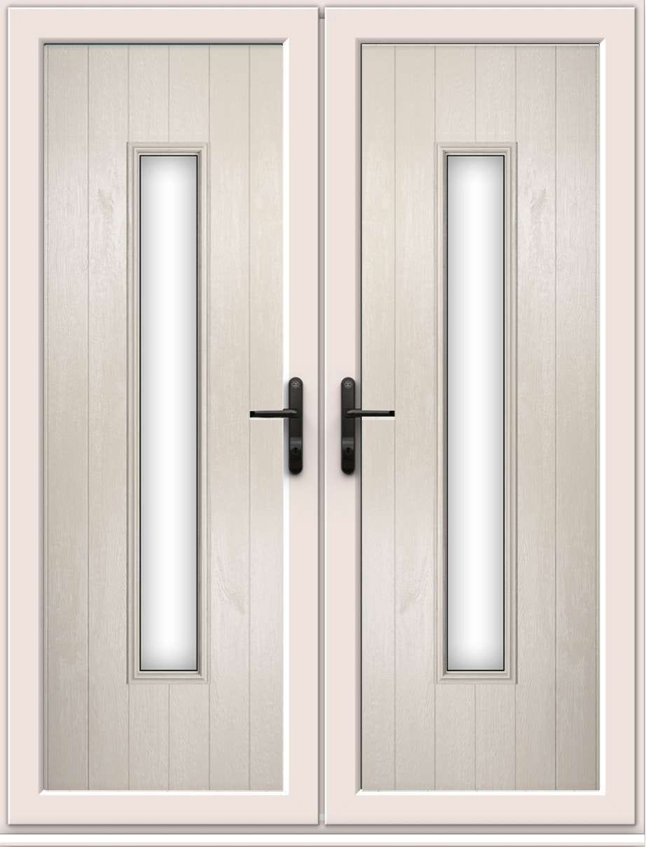 French Door with a Woodrow Long Panel - Cream